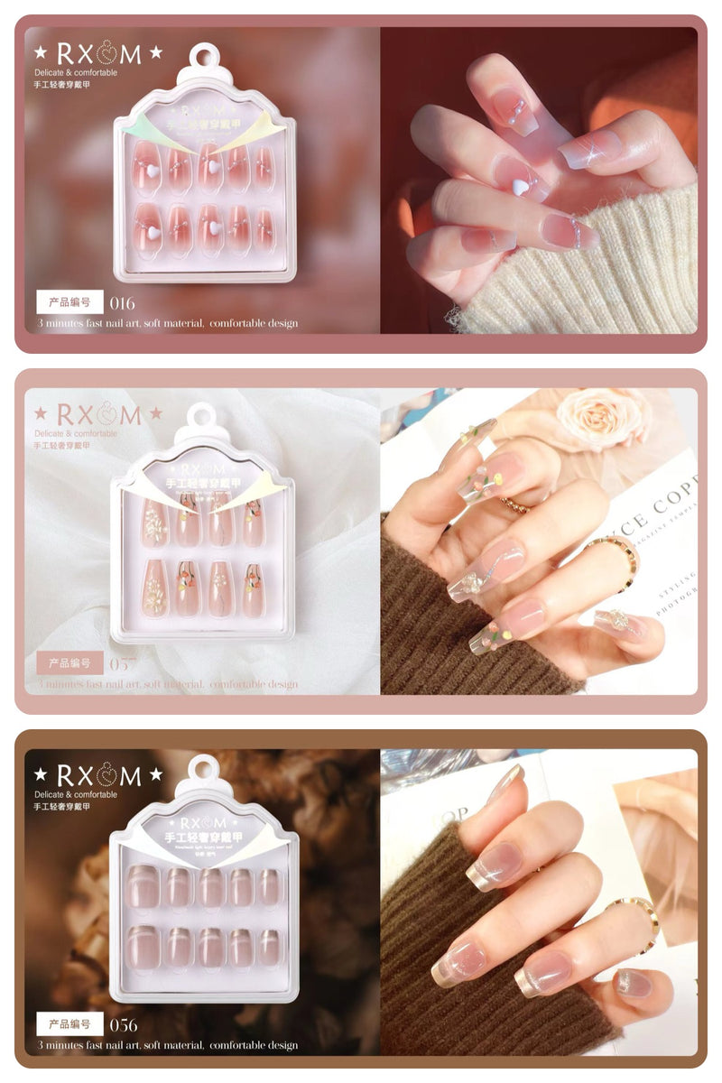 Beautiful women press on nail set / 5 piece nail kit. Choose your favo ...