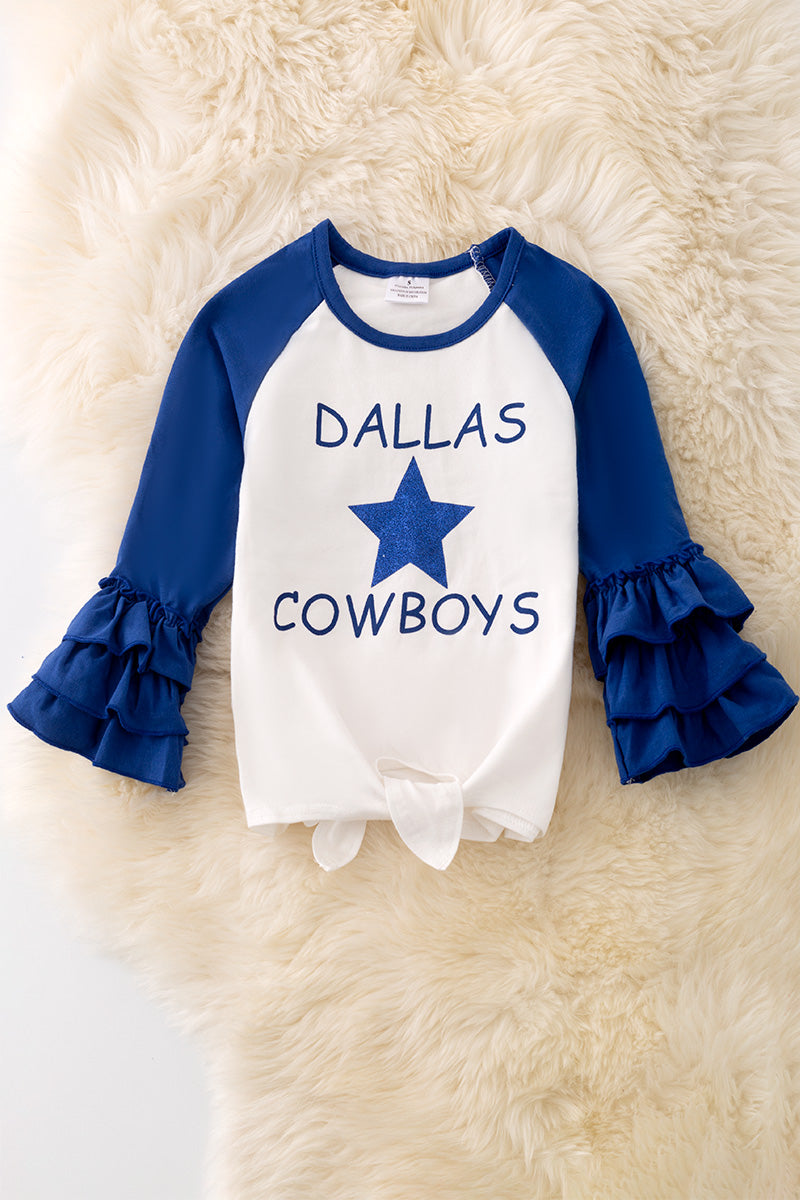 Dallas cowboys ruffle raglan. TPG41552 JEAN – KIDSCHARMONLINE.COM