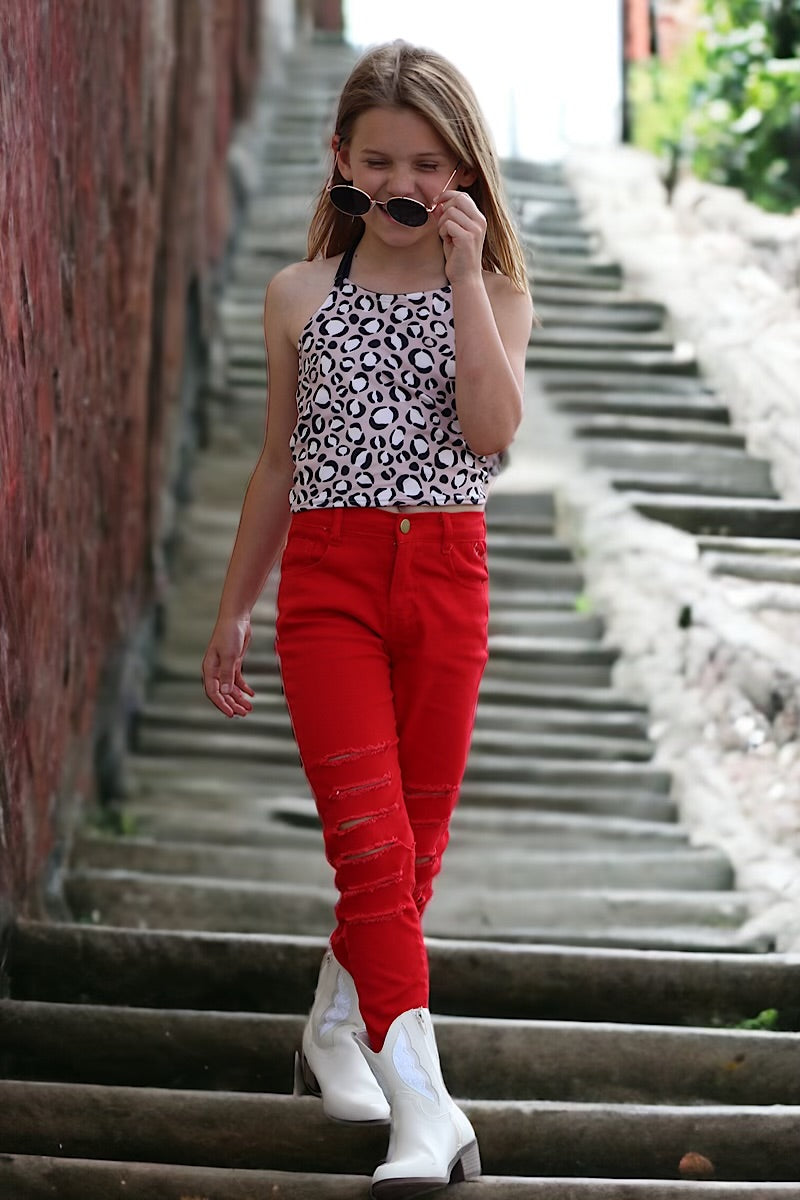 Red ripped skinny jeans. PNG25133011 SOL – KIDSCHARMONLINE.COM