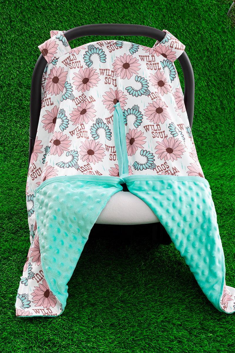 Floral printed & concho horseshoe car seat cover. ZYTB65113005 M ...