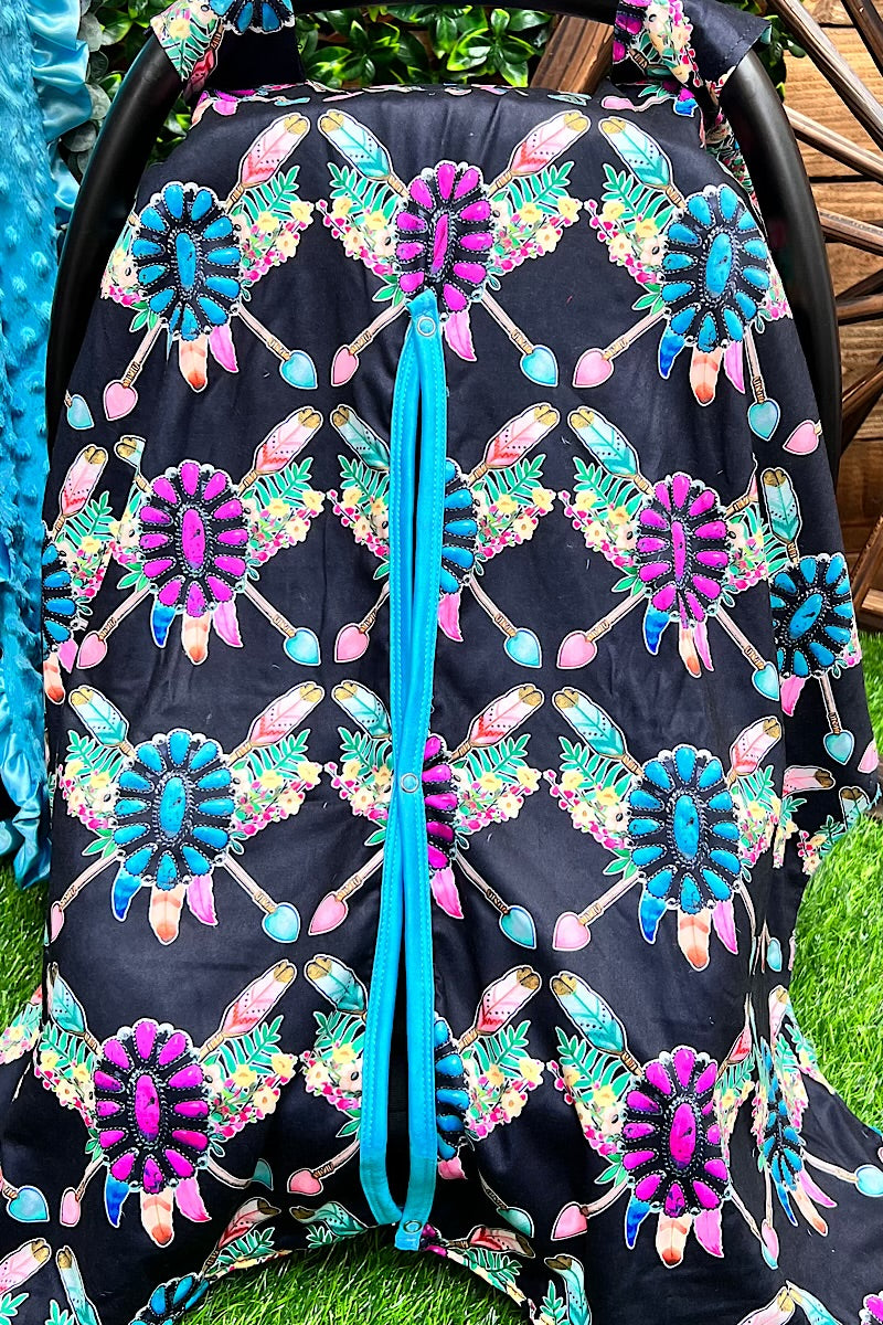 CONCHO ON ARROW "MULTI- PRINTED CAR SEAT COVER. ZYTG15113003 ...